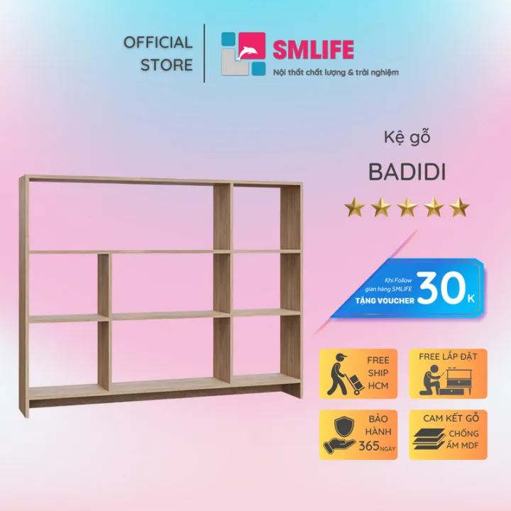 Kệ giá đỡ sách từ gỗ tại nhà SMLIFE Badidi | Lazada.vn