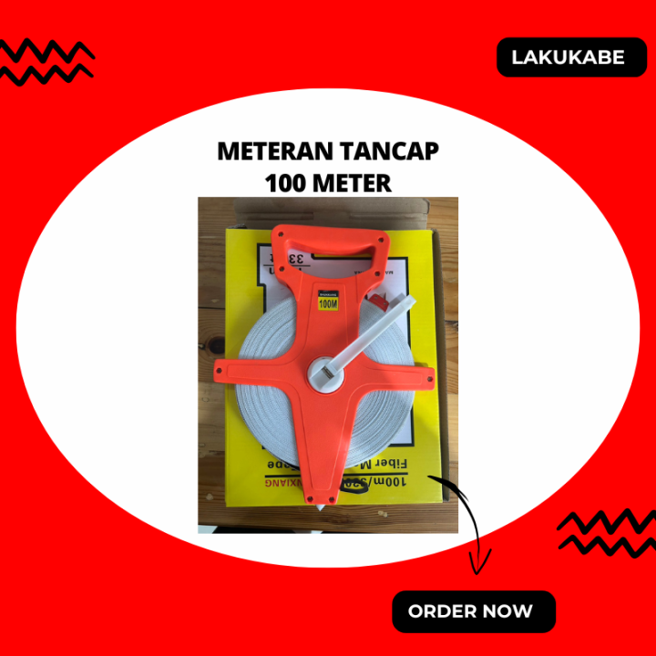 Meteran Gulung Tancap 100 Meter Tanah & Bangunan | Alat Ukur Lahan ...