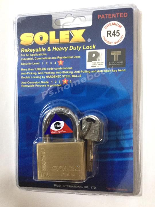 กุญแจ SOLEX 45 mm. ระบบลูกปืน R- 45 PREMIUM วัสดุผลิตจากทองเหลือง ป้อง ...