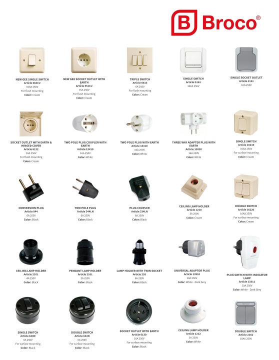 BROCO SAKLAR STOP KONTAK GALLEO NEW GEE ENGKEL SERI PUTIH CREAM ALLEGRA ...