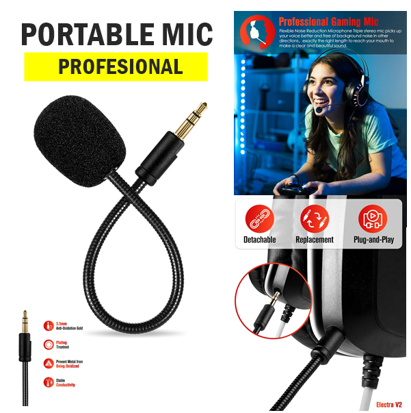 Portable 3.5mm Stereo Studio Gaming Headset Mic Mini HD Voice Mono ...