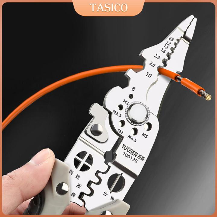 Tasico Wire Stripper Tool Multipurpose Comfortable Grip Cable Cutter ...