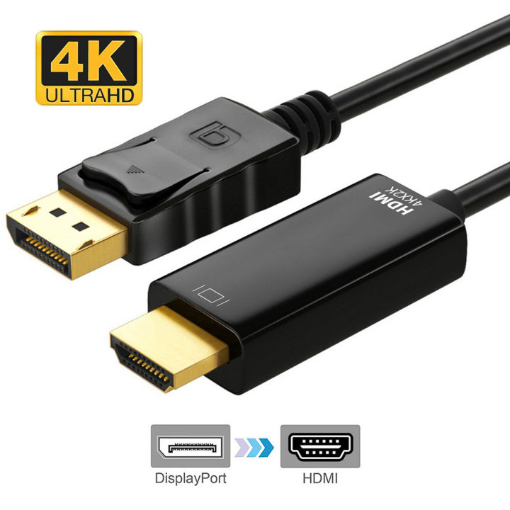 4K Display Port DP To HDMI Male Cable Adapter Converter DisplayPort 4K ...