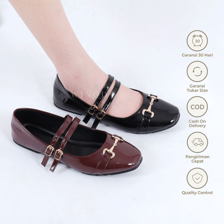 WINOD Camille Flatshoes Kerja Wanita Gaya Casual Sepatu Model Ballet ...