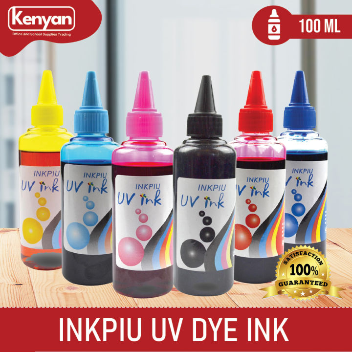 Inkpiu UV Dye Ink (C/M/Y/K/LC/LM) 100ML Pack for Universal Inkjet ...