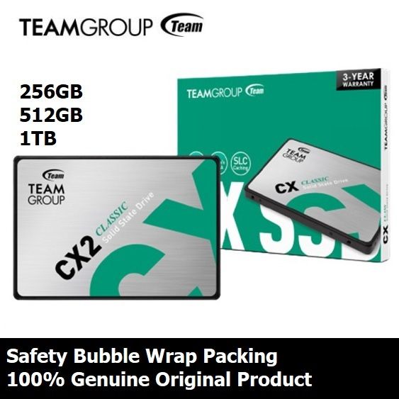 TeamGroup CX2 2.5" Solid State Drive SATA III SSD (256GB SSD, 512GB SSD ...
