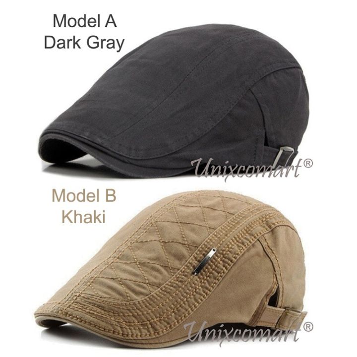 UNIXCOMART Patino Hat Topi Flat Cap Pet Pelukis Sutradara | Lazada ...