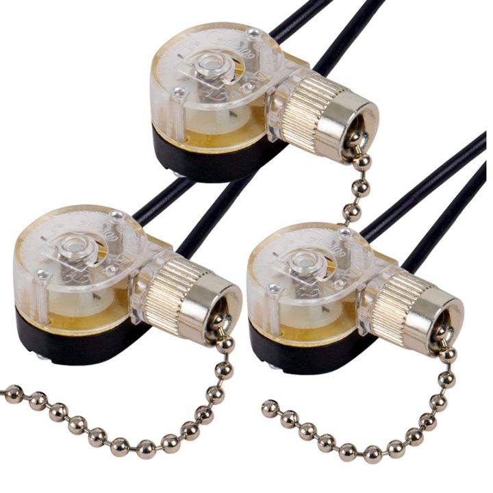 3Pack Ceiling Fan Light Switch ZE-109 Fan Switch Ceiling Pull Chain ...