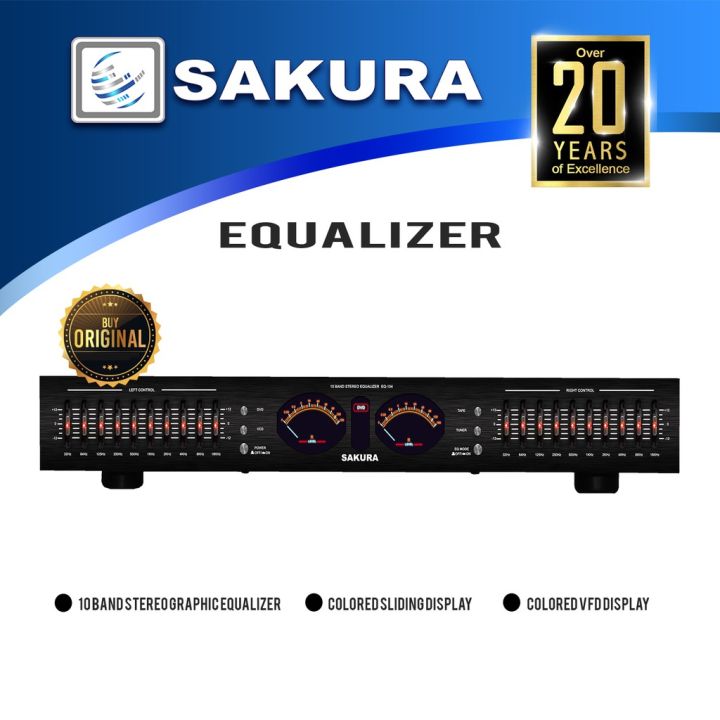 Sakura EQ-104 10 Band Graphic Equalizer w/ V.U Meter | Lazada PH