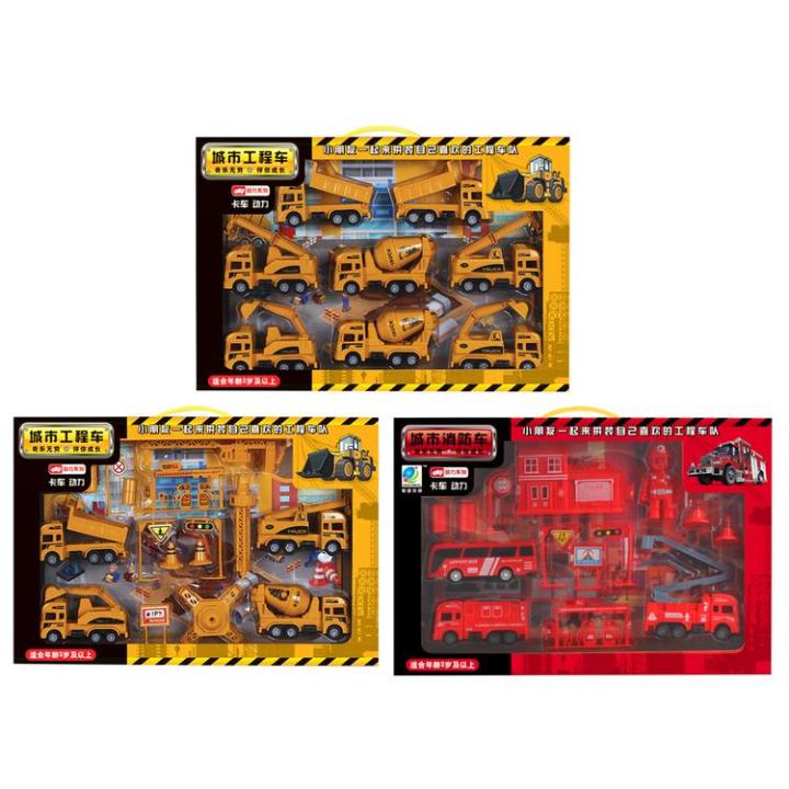 Push and Car Toy Die-Cast Construction Toys Toy Engineering Vehicle Set ...