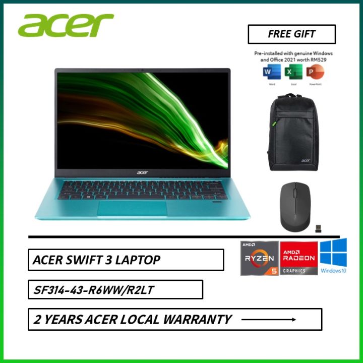 Acer Swift 3 SF314-43-R6WW/R2LT 14'' FHD Laptop Electric Blue /Silver ...