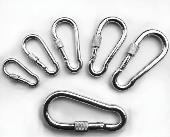 COD。1PCS Heavy Duty Metal Lock Carabiner Hook Snap Clip D-Ring for ...