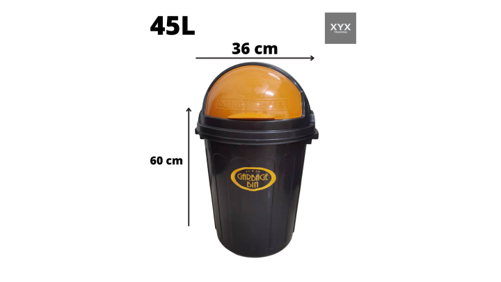 Plastic Trash Can High Quality Rotating Cover 45L #6308 | Lazada PH