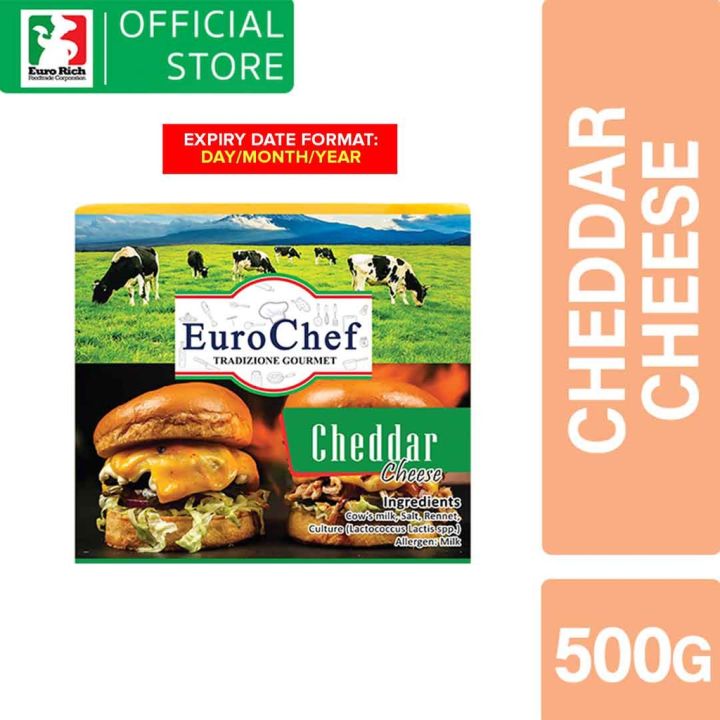 Euro Chef Cheddar Cheese Block 500g (EXPIRY DATE: D/M/Y) | Lazada PH