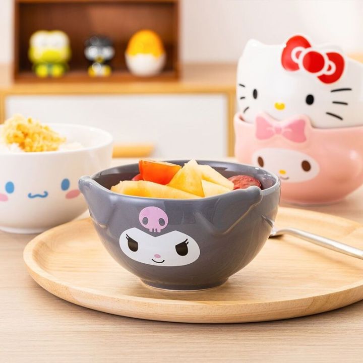 Kawaii Sanrio Hello Kitty Ceramic Bowl Anime My Melody Cinnamoroll ...