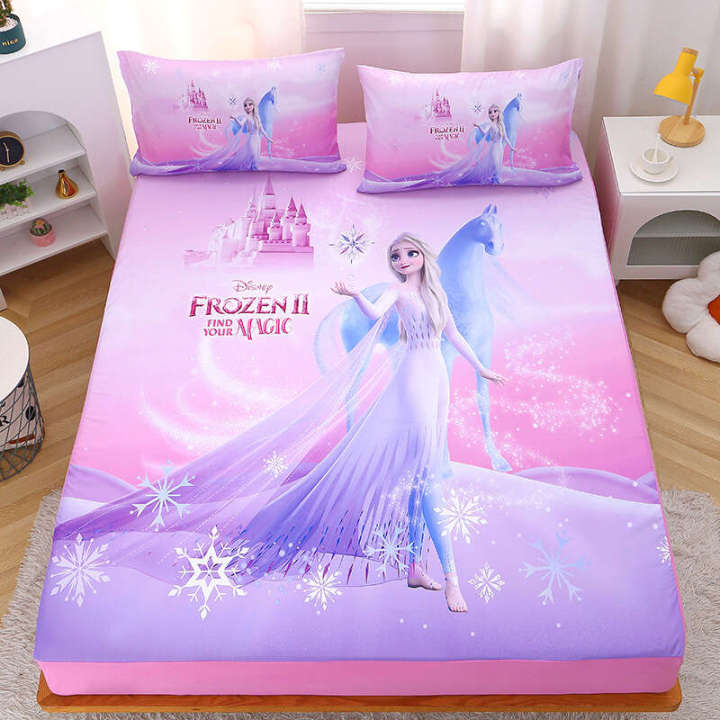 Girls' Fitted Princess Sheet Frozen Bed Single Piece Cartoon Elsa Sofia ...