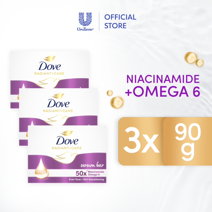 [BUNDLE OF 3] Dove Radiant + Care Serum Bar 50x Niacinamide and Omega 6 90g | Lazada PH