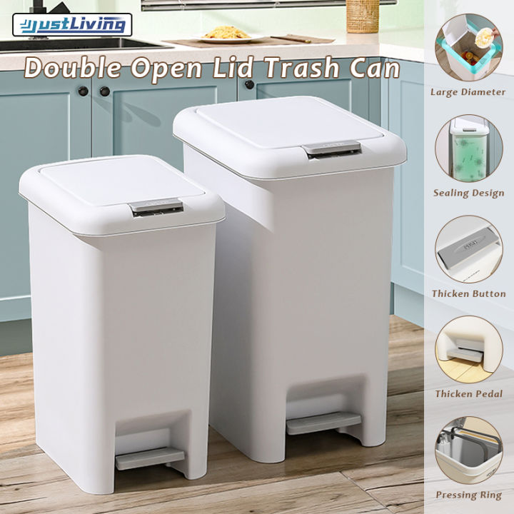 JustLiving Thùng Rác Có Bàn Đạp Thùng Rác Bật Bằng Nhựa Gia Dụng 8L/10L ...
