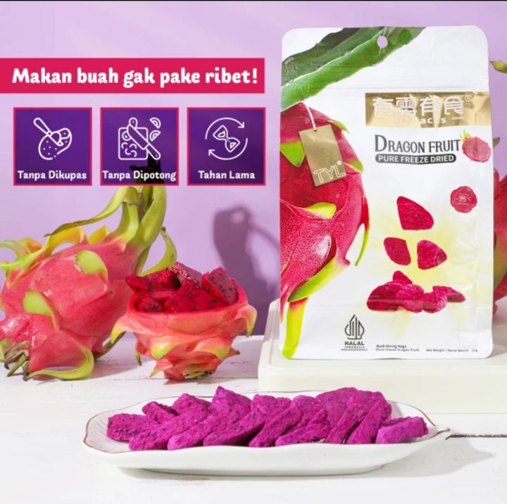 Keripik Buah Naga / Freeze Dried Dragon Fruit Halal Sehat | Lazada Indonesia
