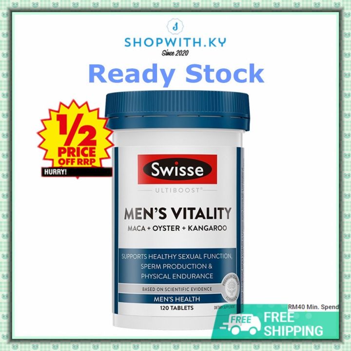 ☃现货+包邮 Date 082025 Swisse Ultiboost Men's Vitality Maca+Oyster+Kangaroo 男士活力袋鼠精 120 Tablets ...