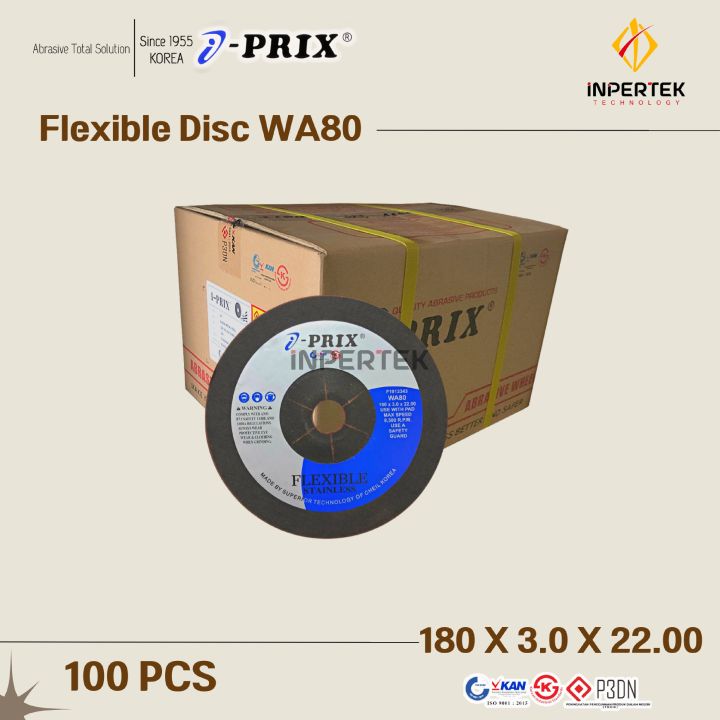 Batu Gerinda 7 Inch I-PRIX Flexible 180 X 3.0 WA80 Mata Asah IPRIX Potong 4" SET 100 | Lazada ...