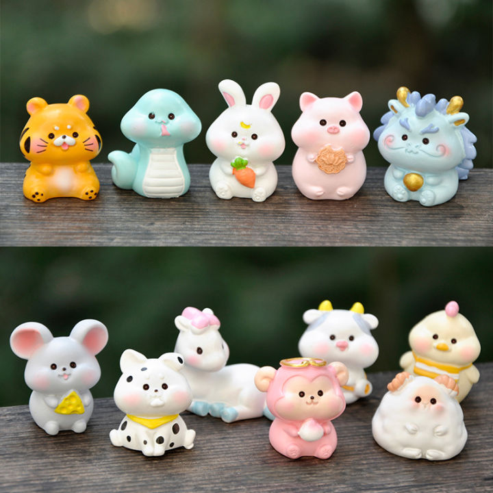 1PC Mini Zodiac Mouse Rabbit Tiger Dragon Animal Landscape Decoration ...