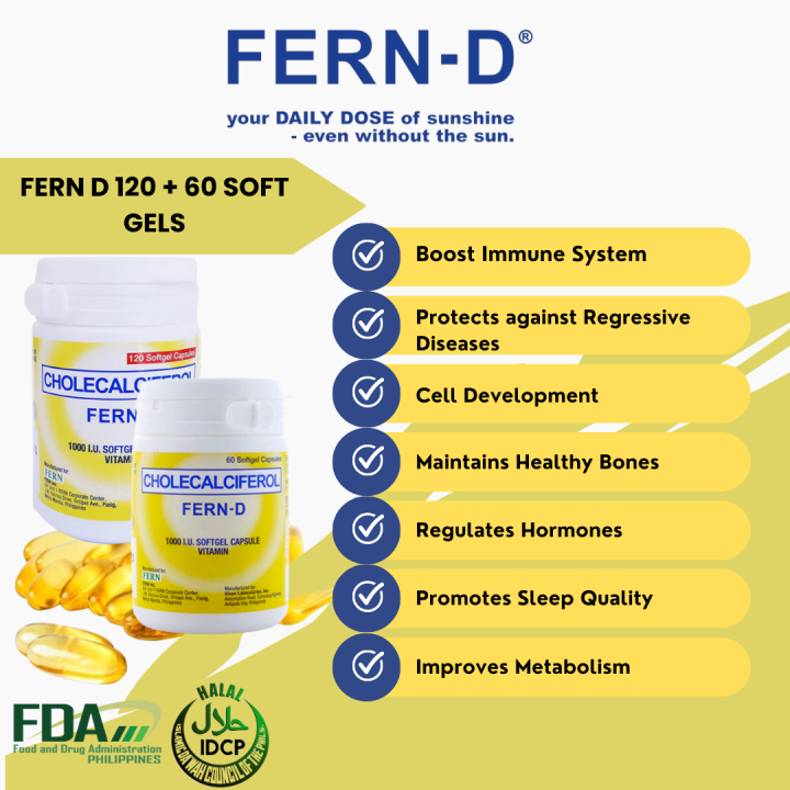 Fern D 60s + 120s Cholecalciferol Vitamin D - FDA Approved GodsFavorBoutique | Lazada PH
