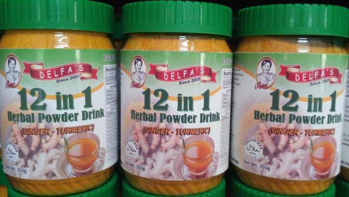 Delfa's 12 in 1 Herbal Powder Drink (Ginger-Turmeric) 320g | Lazada