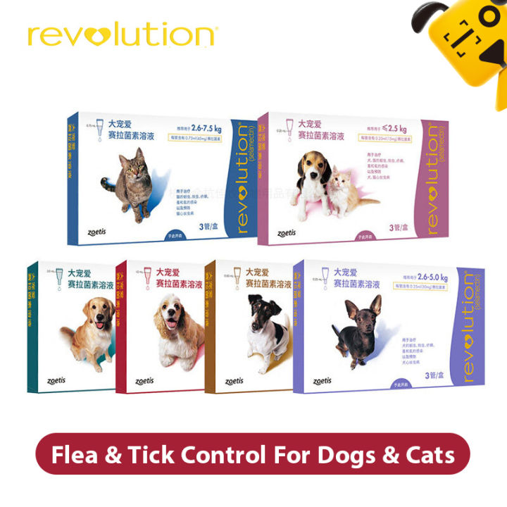 Revolution for Dog Cat Flea & Ticks Control Spot Treatment (3Tubes) to ...