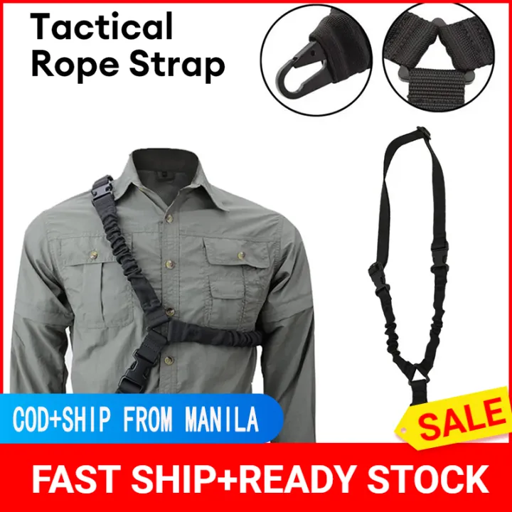 Tactical Gun Single Point Sling Adjustable Bungee Rifle Shoulder Strap ...