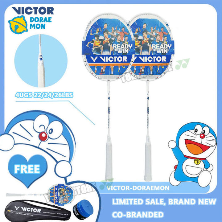 Victor x Doraemon badminton racket Cartoon Children Kid Beginners ...