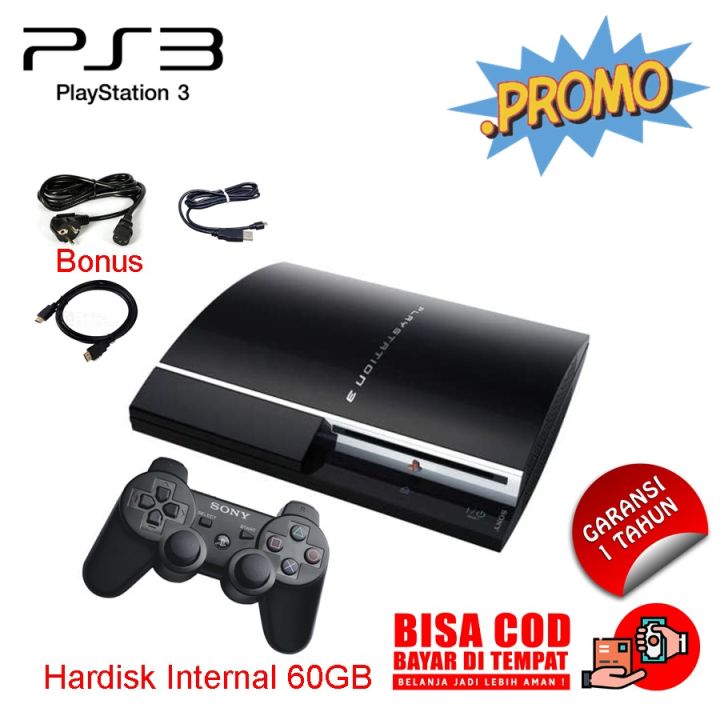 ps3 fat cfw terbaru 4.88 HDD 60GB paket lengkap game | Lazada Indonesia
