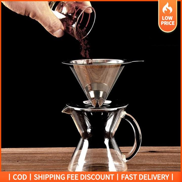 【COD】Reusable Double Layer 304 Stainless Steel Coffee Tea Filter Holder ...