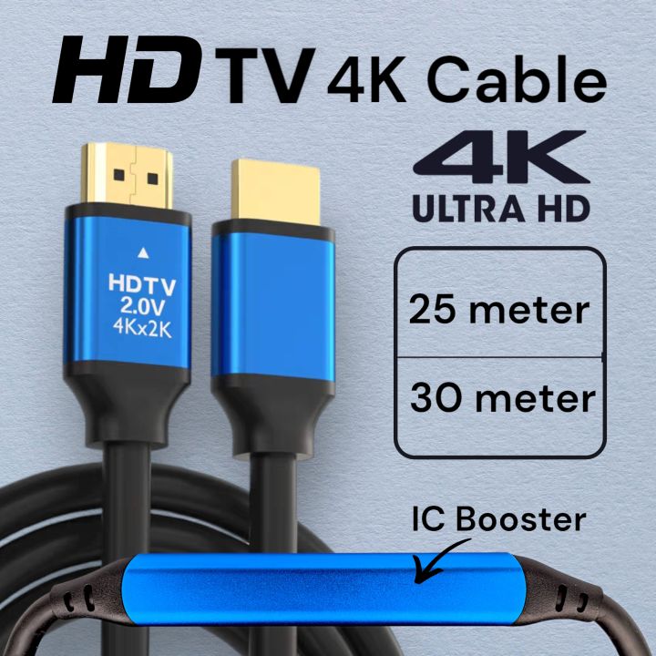 18Gbps 24k Gold Plated 4k HDTV Cable With IC Booster 2.0v 4k 3d 60hz 25 ...