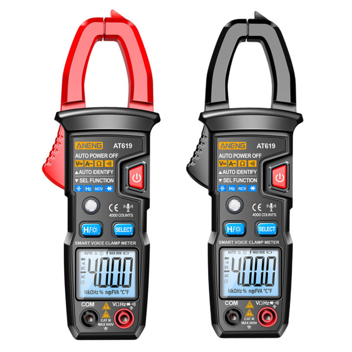 ANENG AT619 Digital Clamp Meter Voice Broadcast Electrical Current ...