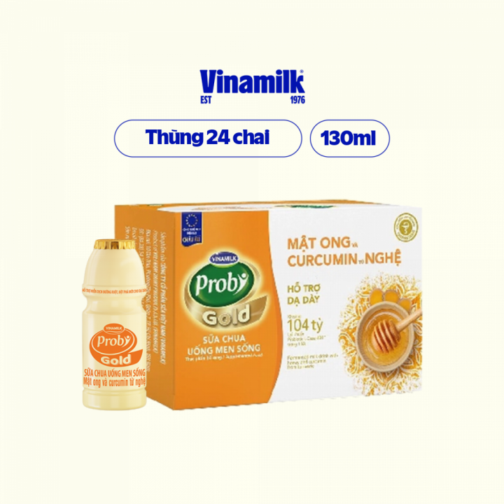2 Thùng Sữa chua uống Probi Gold mật ong và curcumin từ nghệ chai 130ml ...