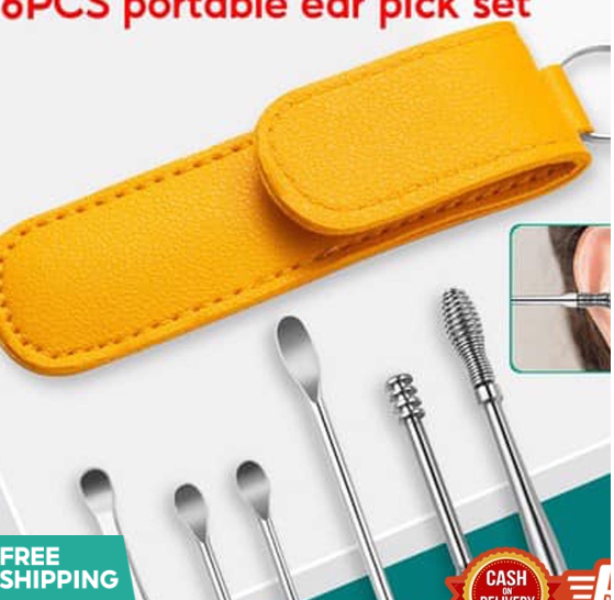 6 in1 Portable Ear Cleaner Set, Earpick Ear Wax Remover Ear Curette ...