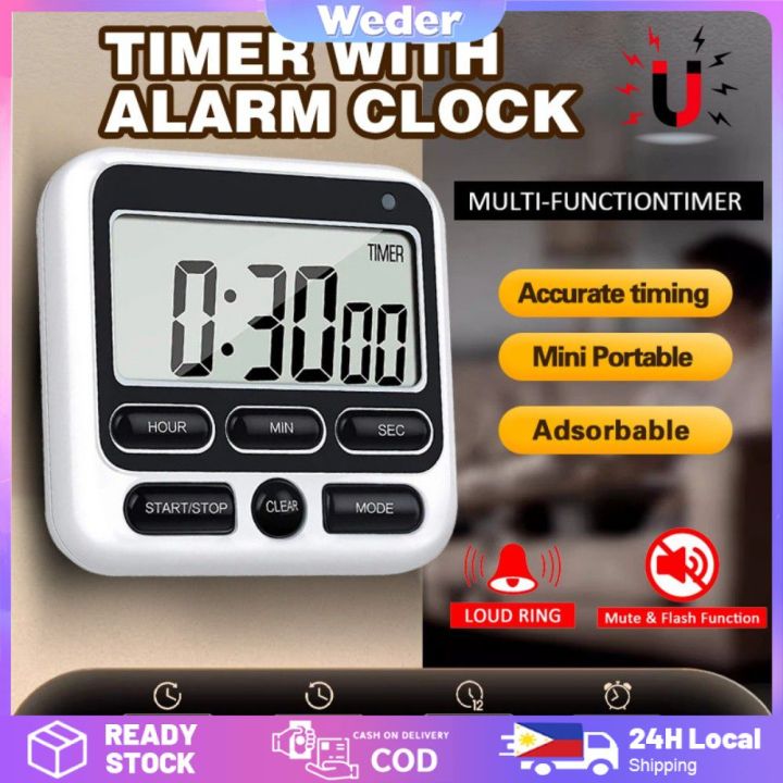 【COD】Kitchen Timer Magnetic With Adjustable Sound Alarm And Memory ...