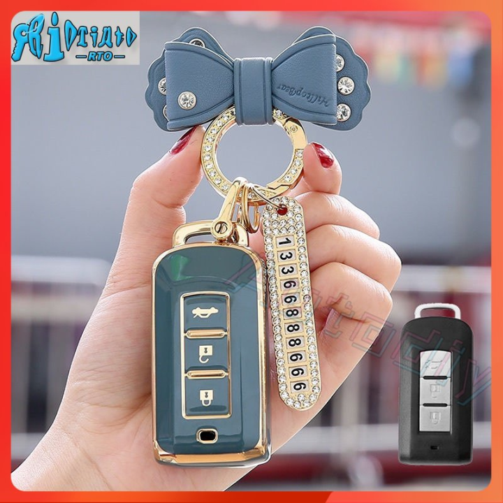 Soft TPU car key remote control box for Mitsubishi Xpander Outlander 3 ...