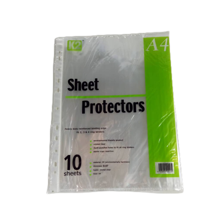 K2 A4 11 Holes Sheet Protectors 1970 10's / Pack | Lazada