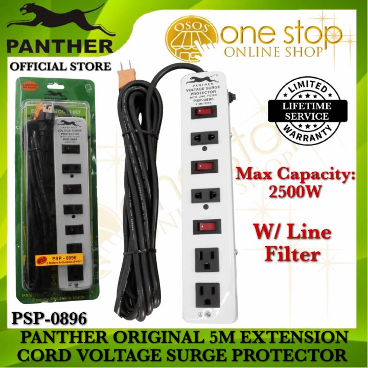Panther Original Extension Cord Cable Wire with Voltage Surge ...