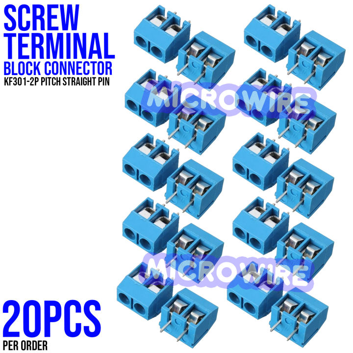 20pcs Screw Terminal Block Connector KF301-2P Pitch Straight Pin ...
