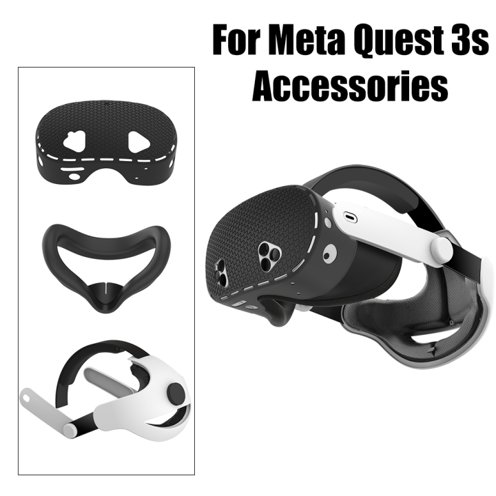 For Quest 3S Upgraded Comfort Elite Head Strap Silicone Mask Front ...