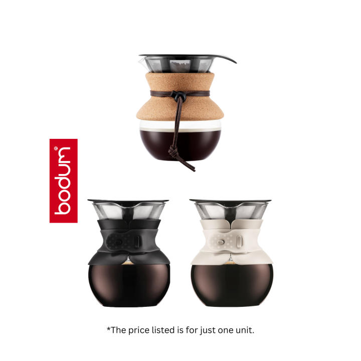 BODUM Pour Over Coffee Maker, 500 ml, Black / White / Cork Band | Lazada