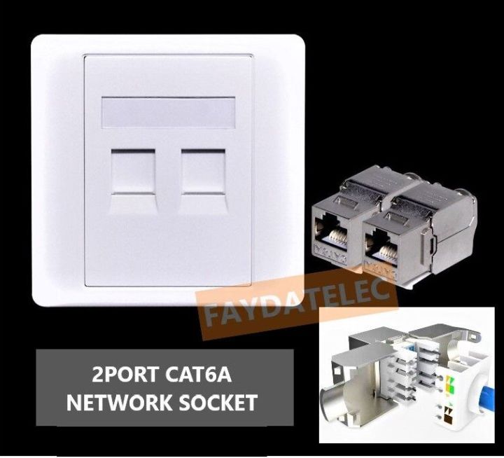 WALL PLATE 2 PORT CAT6A RJ45 KEYSTONE JACK / LAN NETWORK SOCKET OUTLET | Lazada