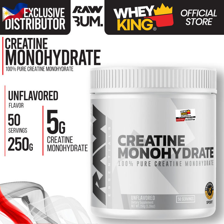 RAW Essentials I CREATINE MONOHYDRATE 100% Pure Creatine Monohydrate ...