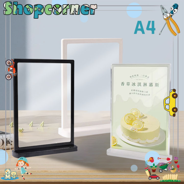 A4 Stand Akrilik Stand Menu Tempat Brosur Holder Menu Sign Holder Cafe ...