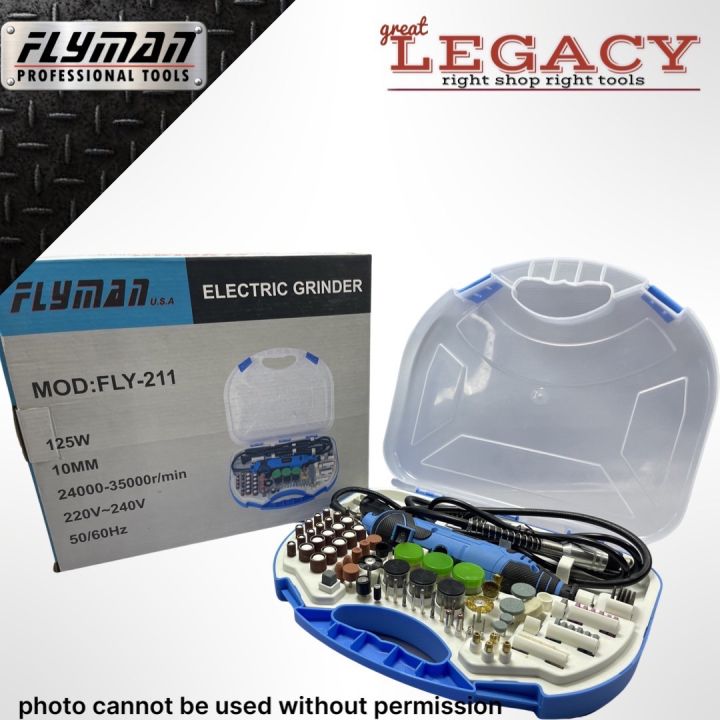 Heavy-duty Rotary Tool Set porting tools electric 210Pcs Flyman U.S.A ...