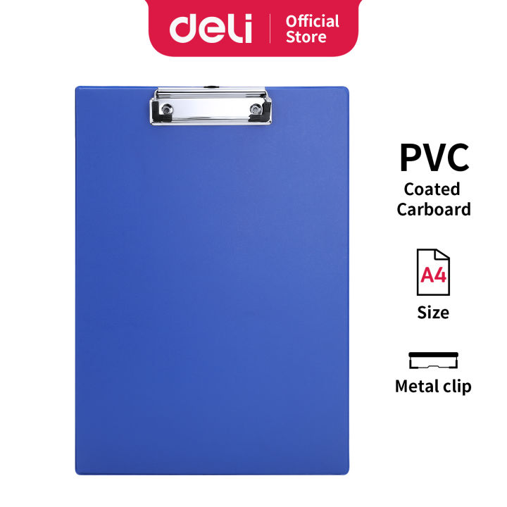 Deli High Quality Blue Clipboard Size A4 Clip Board Stainless Clip PP Coating E38153A | Lazada