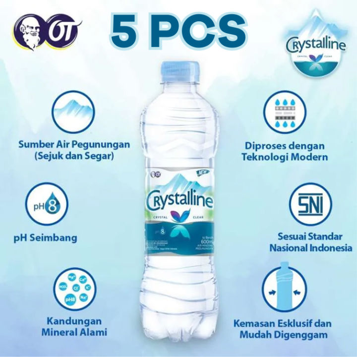 Air Minum / Air Mineral Crystalline 600ml 5 Pcs | Lazada Indonesia